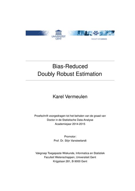 Pdf Bias Reduced Doubly Robust Estimation