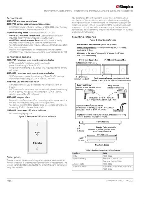 Simplex 4098 9789 Truealarm Addressable Sensor Base Ul En 54 Certified