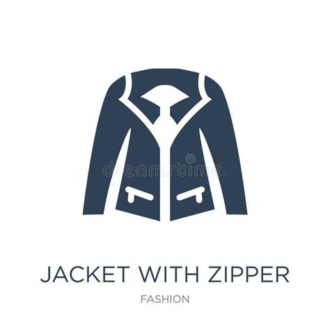 Jacket With Zipper Icon In Trendy Design Style Jacket With Zipper Icon