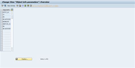 OIMD SAP Tcode Object Info Parameters