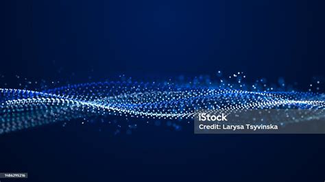 움직이는 입자가 있는 미래의 물결 같은 점들 추상적인 기술 배경 빅 데이터의 3d 시각화 3d 렌더링 3차원 형태에 대한 스톡 사진 및 기타 이미지 Istock