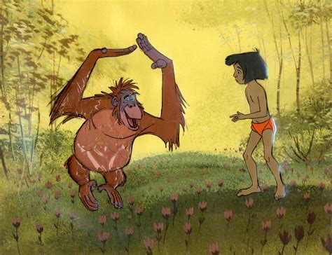 Original Production Cel Of King Louie And Mowgli From Jungle Book 1967