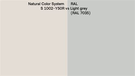 Natural Color System S Y R Vs RAL Light Grey RAL Side By Side Comparison