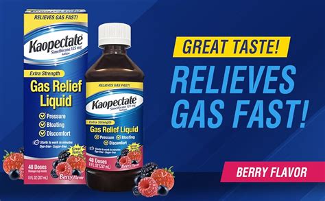Kaopectate Extra Strength Gas Relief Liquid Mixed Berry Flavor Relieves Gas