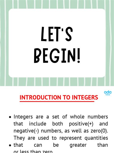 Integers Are A Set Of Whole Numbers That Include Both Positive And