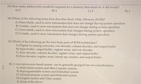 Solved How Many Address Bits Would Be Required For A Chegg Com
