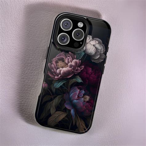 Magnetic Tough Cases Dark Floral Goth Art 13 14 15 16 Pro Max Plus
