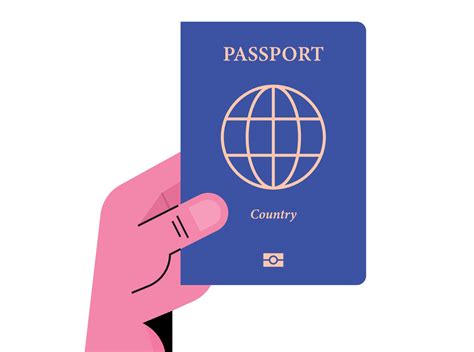 Human Hand Holding International Passport And Journey Identity Flat