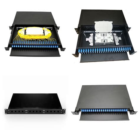 Rack Mounted 24 Core 12 Port Optical Fiber Terminal Distribution Junction Patch Panel Box