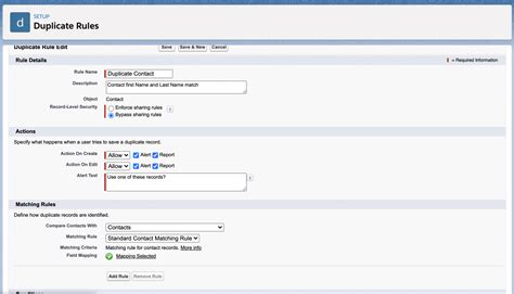 Duplicate Rules And Matching Rules In Salesforce
