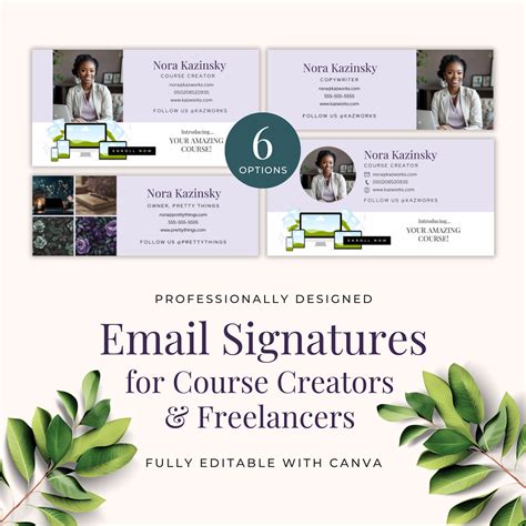Email Signatures Templates Canva Canva Signature Template Modern Email
