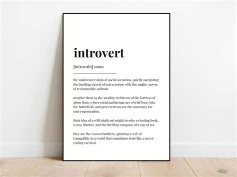 Introvert Definition Print Gift For Introverts Etsy