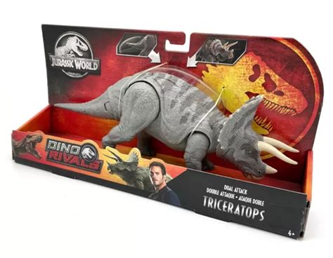 Jurassic World🔸 Dino Rivals🔸 Triceratops🔸 Grau🔸 Mattel🔸 Neu £2297