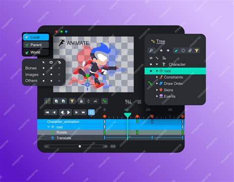 Premium Vector Program Window For 2d Character Animation For Games Creating An Animation Of A