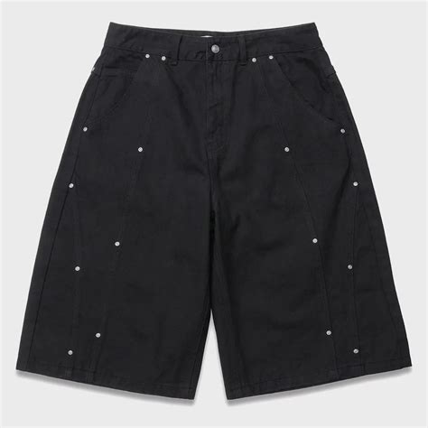 [유니섹스] 리벳 데님 버뮤다 팬츠 Black 감도 깊은 취향 셀렉트샵 29cm