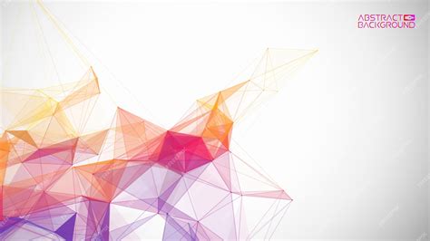 네트워크 배경 개요입니다 흰색 바탕에 선 격자 삼각형 구조의 기술 비즈니스 개념을 연결합니다 글로벌 인터넷 통신 다채로운 기술 배경입니다 벡터 일러스트 레이 션 Eps