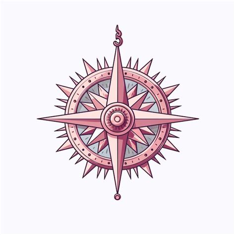 Premium Ai Image A Close Up Of A Pink Compass Rose With A White