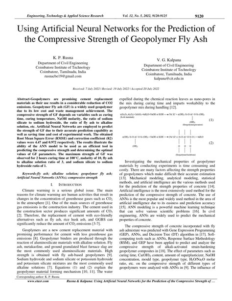Pdf Using Artificial Neural Networks For The Prediction Of The Compressive Strength Of