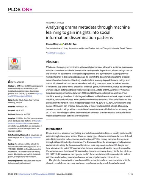 Pdf Analyzing Drama Metadata Through Machine Learning To Gain Insights Into Social Information