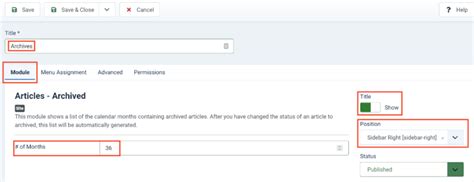 How To Show A Calendar Month List Of Archived Articles Using A Module Joomla Documentation