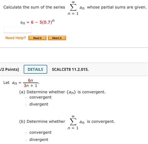 solved calculate the sum of the series an whose partial sums