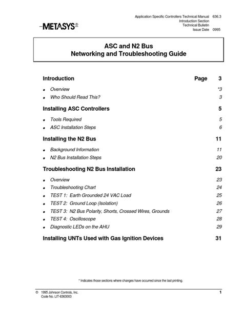 Asc And N2 Bus Networking And Troubleshooting Guide Pdf Resistor