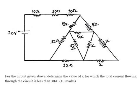 Solved For The Circuit Given Above Determine The Value Of X For Which
