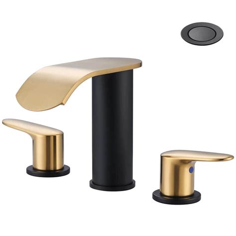 Arcora Waterfall 8 In Widespread Double Handle Bathroom Faucet With