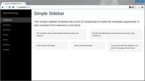 Bootstrap Theme Factory Simple Sidebar