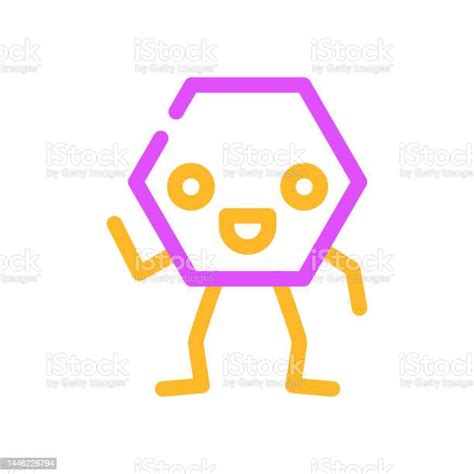 육각형 기하학적 모양 문자 컬러 아이콘 벡터 일러스트 레이 션 교육에 대한 스톡 벡터 아트 및 기타 이미지 교육 귀여운 낙서 드로잉 Istock