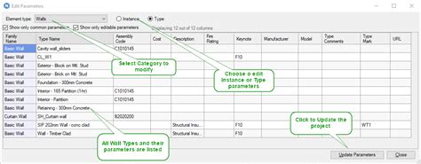 how to edit parameters on multiple elements create customised edits