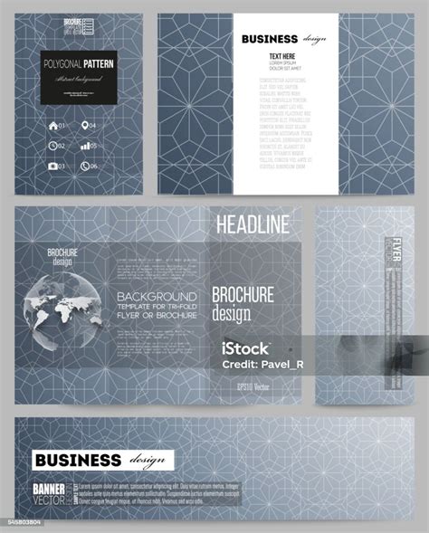 템플릿 세트 중 프리젠테이션 브로셔 고객 또는 소책자 요약 0명에 대한 스톡 벡터 아트 및 기타 이미지 0명 3단 브로슈어 건축물 Istock