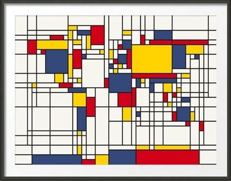 몬드리안 작품 아트 』 Mondrian Art Map Canvas Art Mondrian