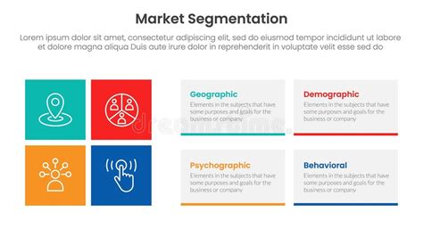 Market Segmentation Framework Analysis Infographic 4 Point Stage Template With Rectangle Box