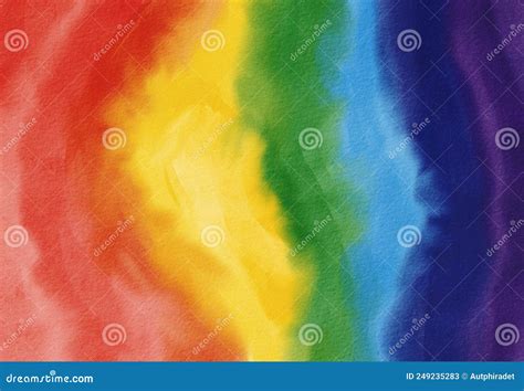 Rainbow Flag Watercolor Backgroundlgbt Pride Month Texture Concept