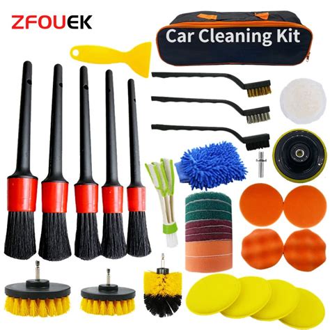 New Car Detailing Brushes Set Brushes For Automotive Cleaning Auto Air ...
