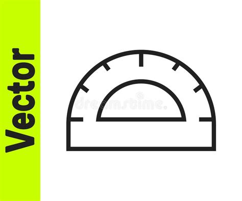 Black Line Protractor Grid For Measuring Degrees Icon Isolated On White Background Tilt Angle