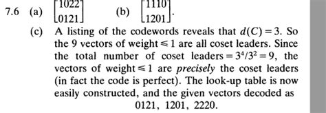 solved 7 6 let c be the ternary linear code with generator