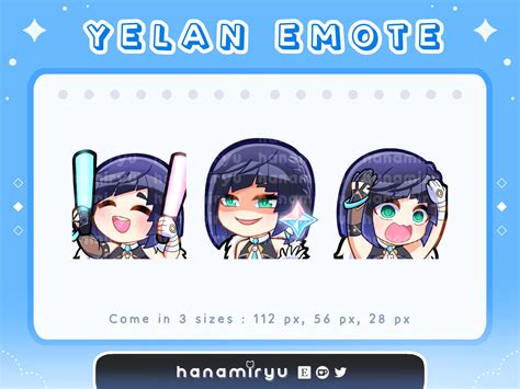 Yelan Emotes Pack Cute Chibi Genshin Impact Emoji Kawaii Etsy Sterreich