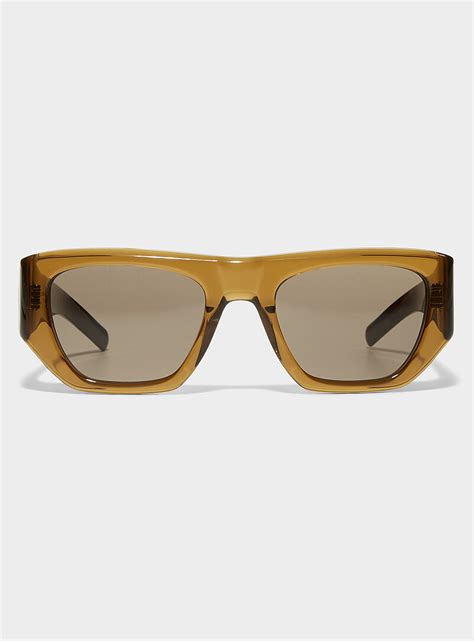 Dual Material Square Sunglasses Saint Laurent Simons