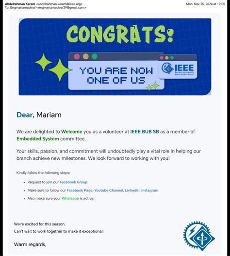 ieee embeddedsystems volunteer engineering excitingopportunities mariam ashraf