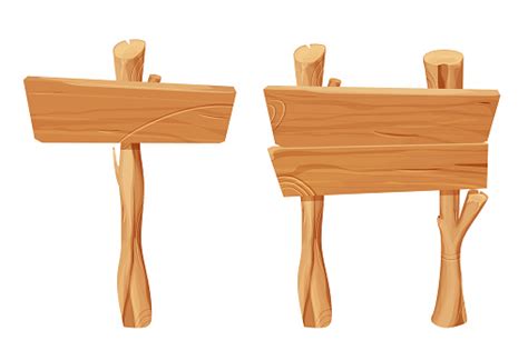 흰색 배경 스톡 벡터 일러스트레이션에 고립 된 만화 스타일의 나무 정제 질감 패널 간판 세트 소박한 보드 장소판 Ui 게임 자산 시골 배경 벡터 일러스트레이션 0명에 대한