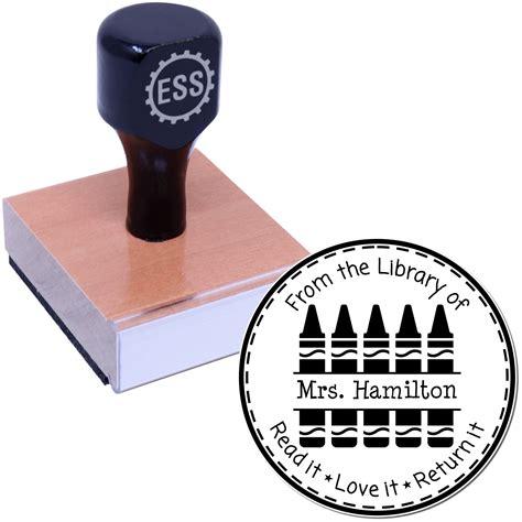 Personalized School Library Stamp For Teachers Custom Name Reading