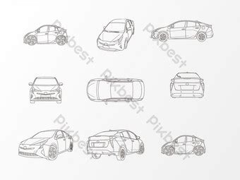 Lukisan Gambar Kereta Kartun Hitam Putih Outline Vector Suv Trailer