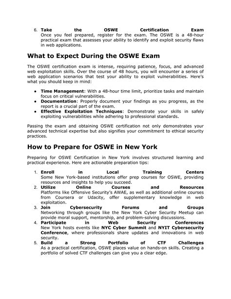 Mastering OSWE Certification In New York Docx