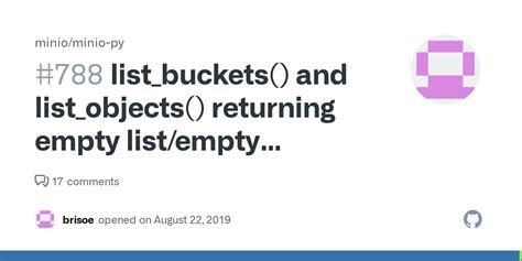 List Buckets And List Objects Returning Empty List Empty Generator
