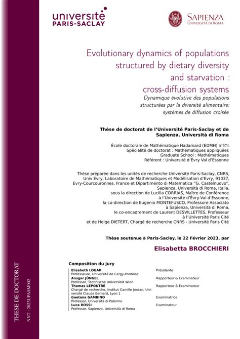 Pdf Evolutionary Dynamics Of Populations Structured By Dietary Diversity And Starvation Cross