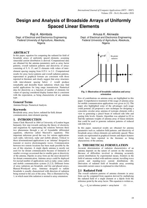 Pdf Design And Analysis Of Broadside Arrays Of Uniformly Spaced