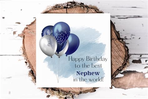 Nephew Birthday Card With Navy Blue And Silver Balloons Etsy Uk