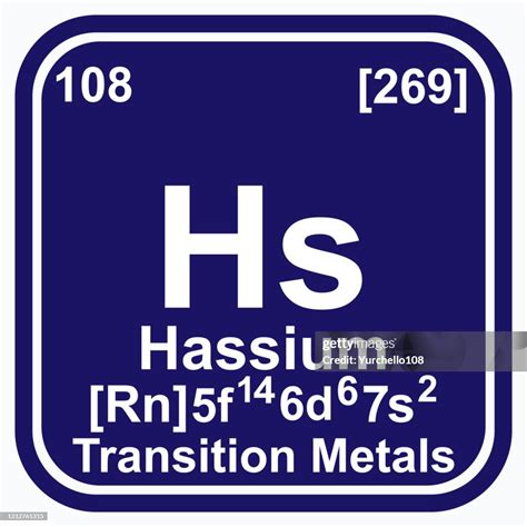 Hassium Periodic Table Of The Elements Vector Illustration Eps 10 High
